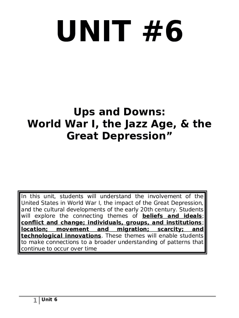 Chapter 10: The Jazz Age and the Great Depression ... Doc Template ...