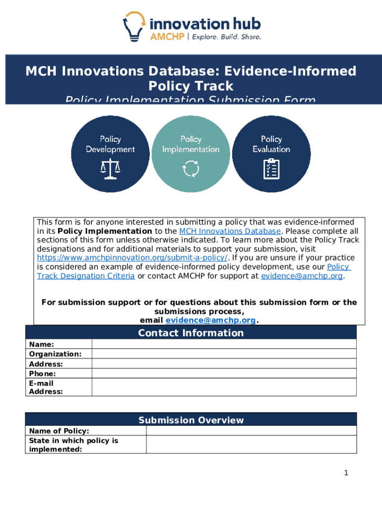 Policy Implementation Submission Doc Template | pdfFiller