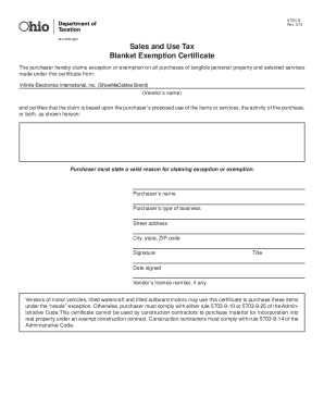 Fillable Online OH Exemption Certificate Fax Email Print - pdfFiller
