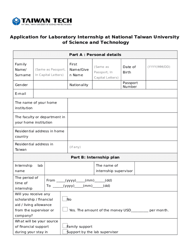 Application for 2015 INTEL-NTU SUMMER ... Doc Template | pdfFiller