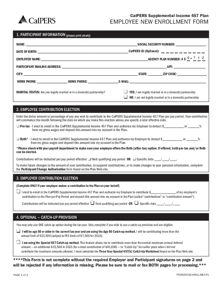 Fillable Online CalPERS 457 Plan Fax Email Print - pdfFiller