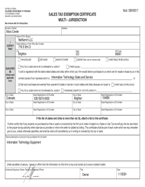 Fillable Online SALES TAX EXEMPTION CERTIFICATE MULTI - NetKamm Fax ...