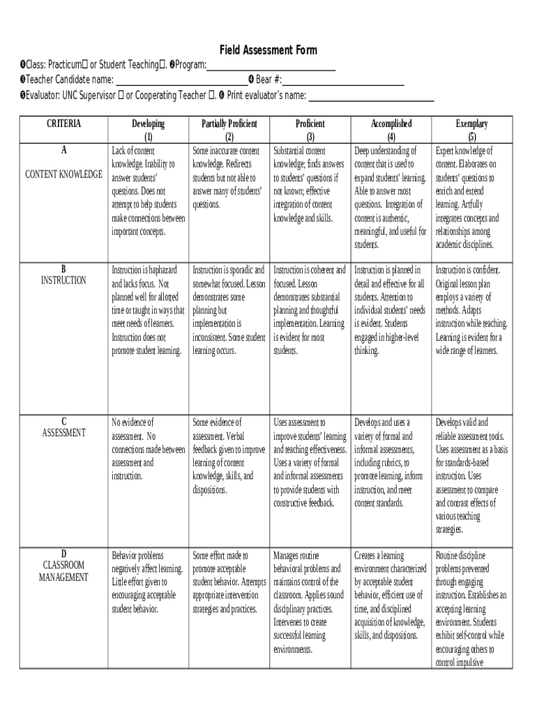 Lesson Observation Secondary PTEP, UNC Doc Template | pdfFiller