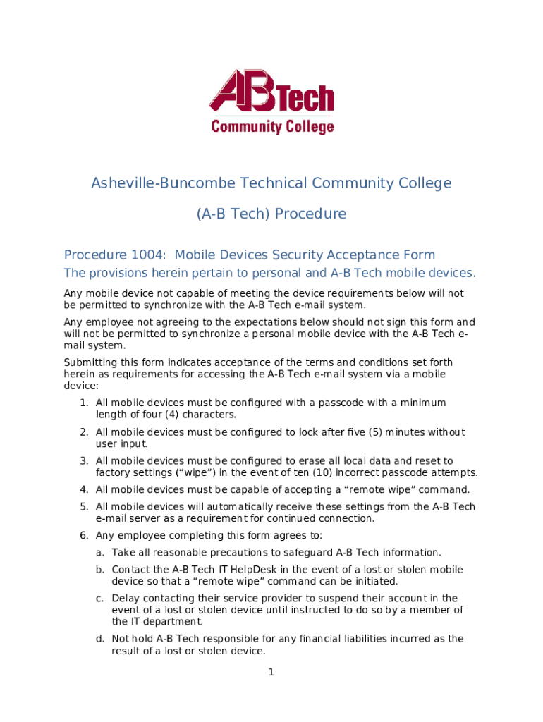Mobile Devices Acceptance - Policies and Procedures Doc Template ...