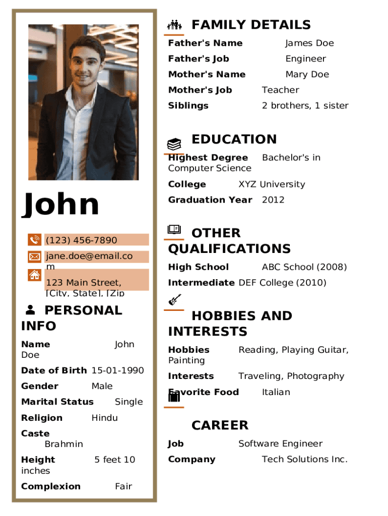 Orange And Black Minimalist Professional Resume Doc Template | pdfFiller