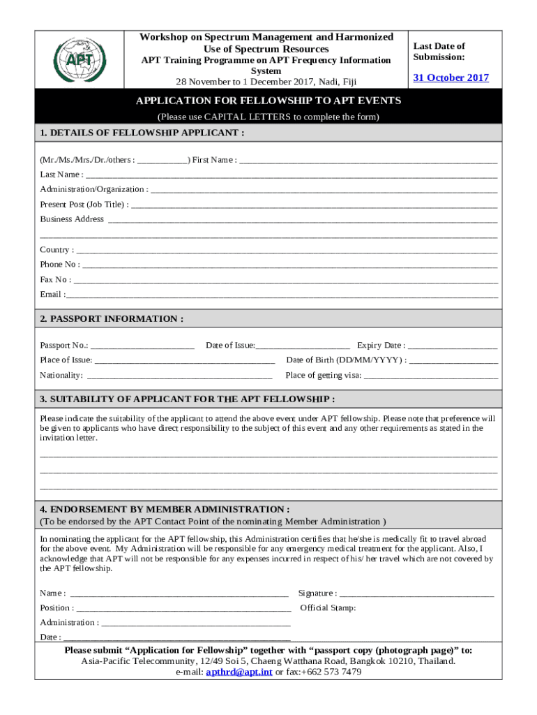 APT Training Course on Radio Spectrum Management and ... Doc Template ...