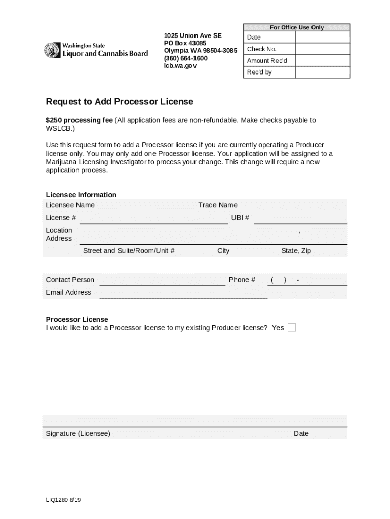 Request to add Processor License Doc Template | pdfFiller