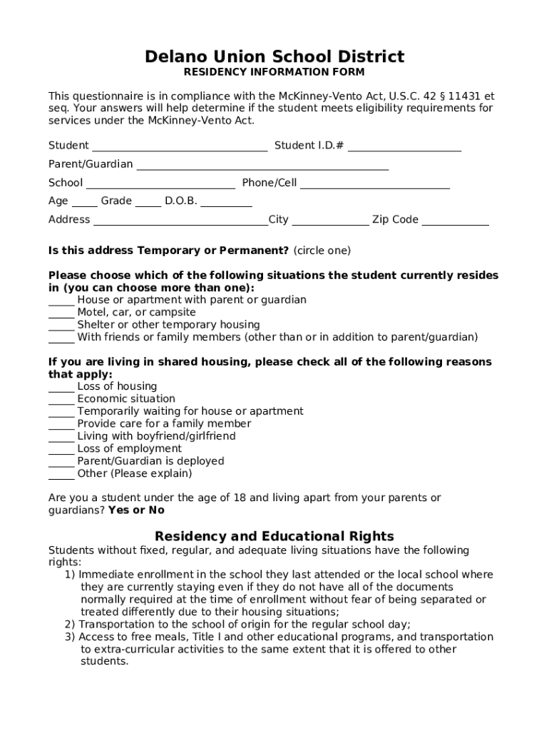 Identifying Children and Youth in Homeless Situations Doc Template ...