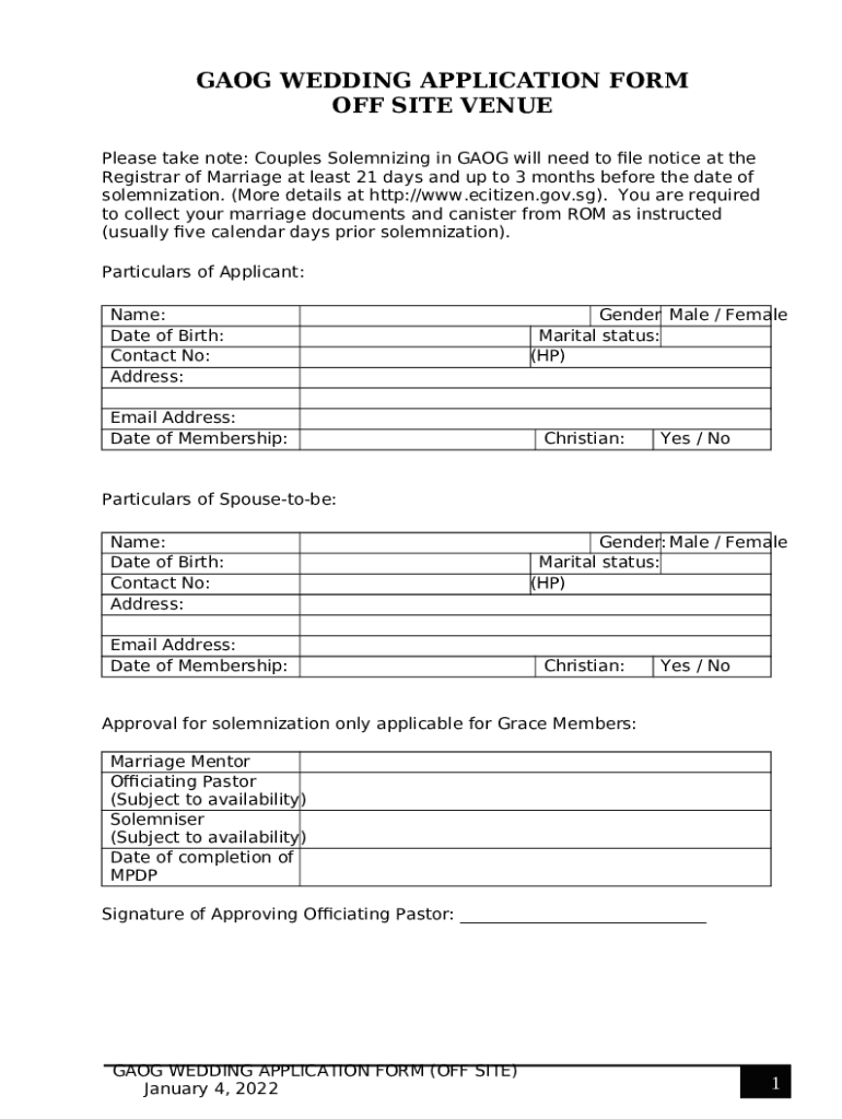 Wedding Venue Guidelines and Application for ... Doc Template | pdfFiller