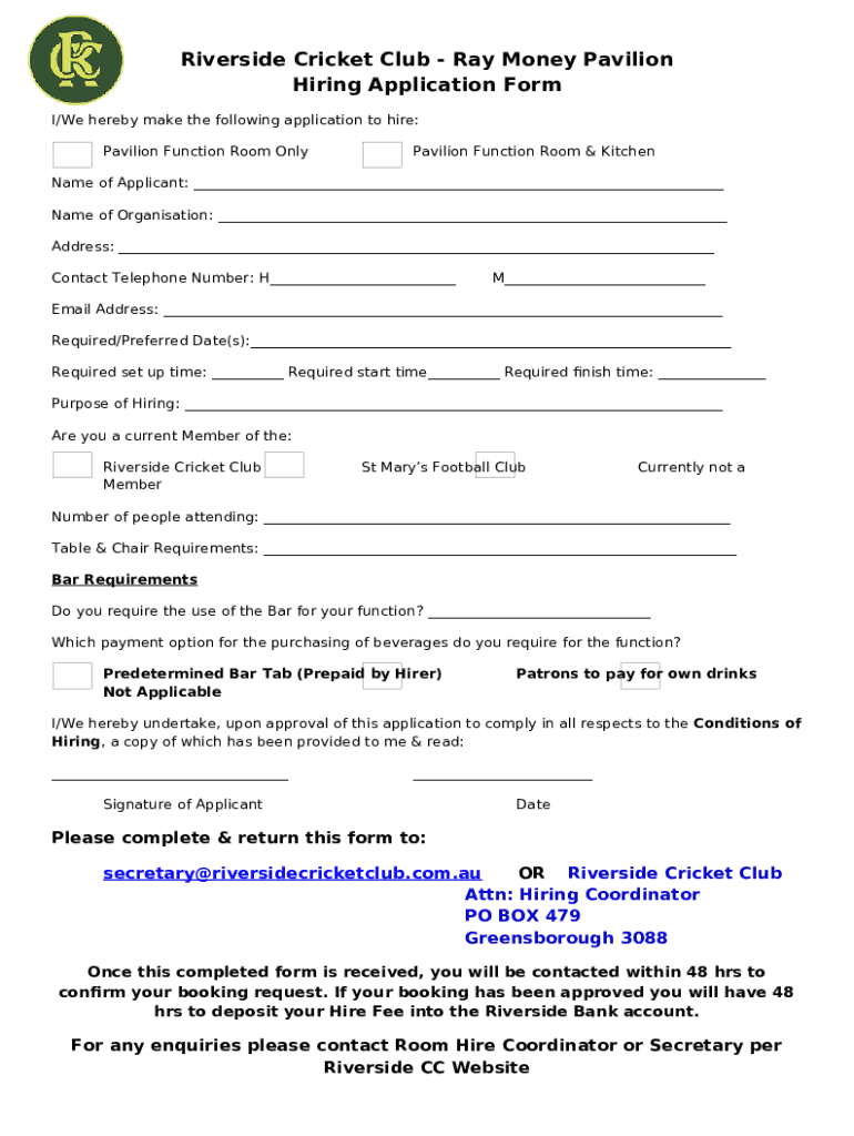 Facility Reservation Application and Rules and Regulations Doc Template ...