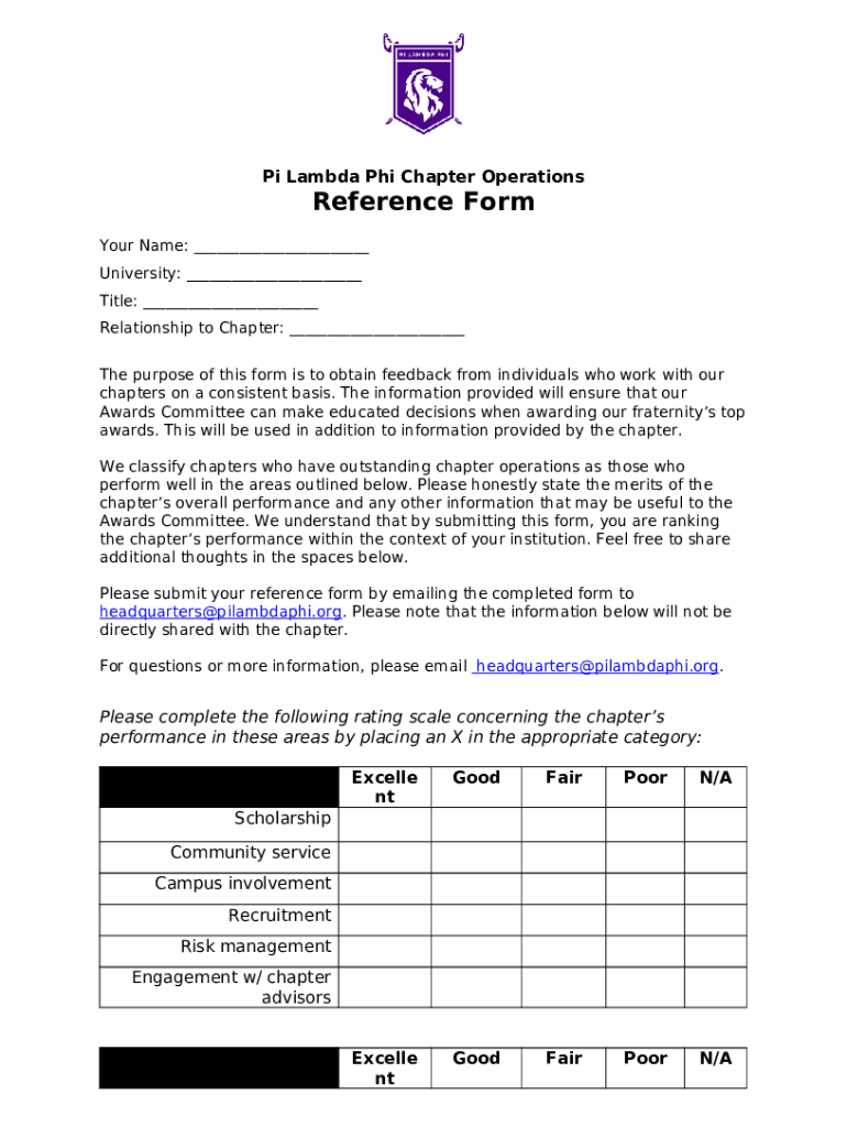 Apply for Awards - Pi Lambda Phi Fraternity Doc Template | pdfFiller