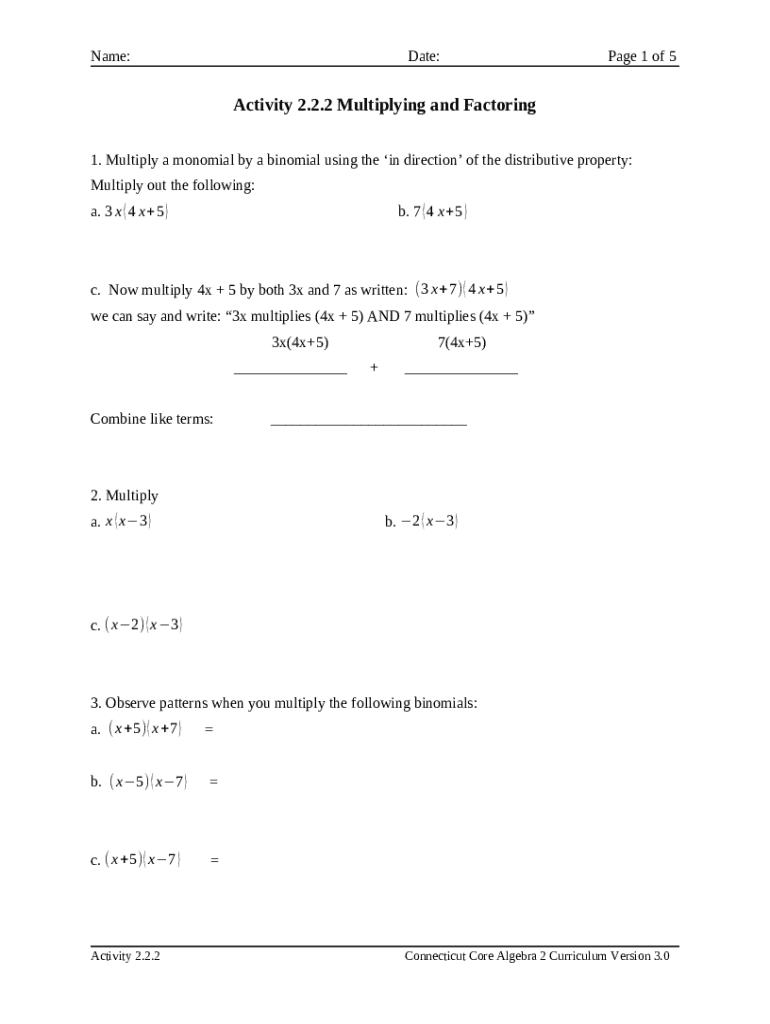 Multiplying Polynomials by Monomials - Examples & Practice Doc Template ...
