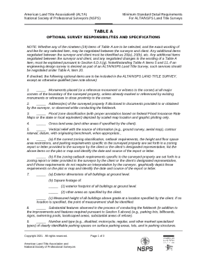 Updated minimum standard detail requirements for ALTA ... Doc Template ...