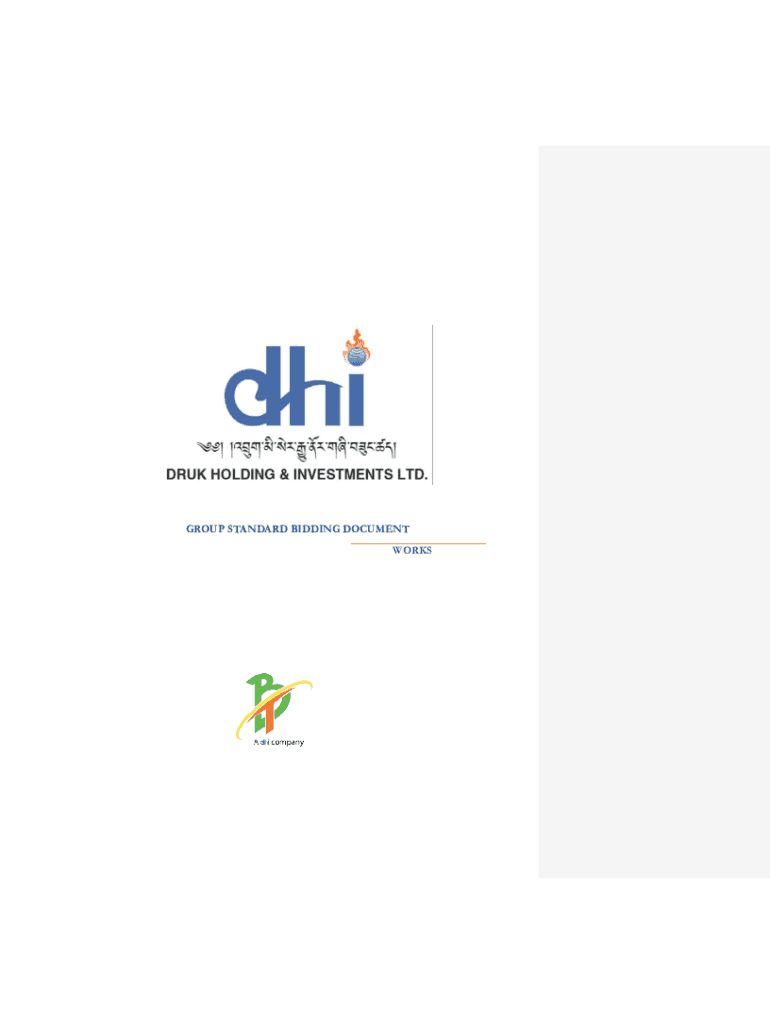 Fillable Online DHI Group Standard Bidding Document for Works Fax Email ...