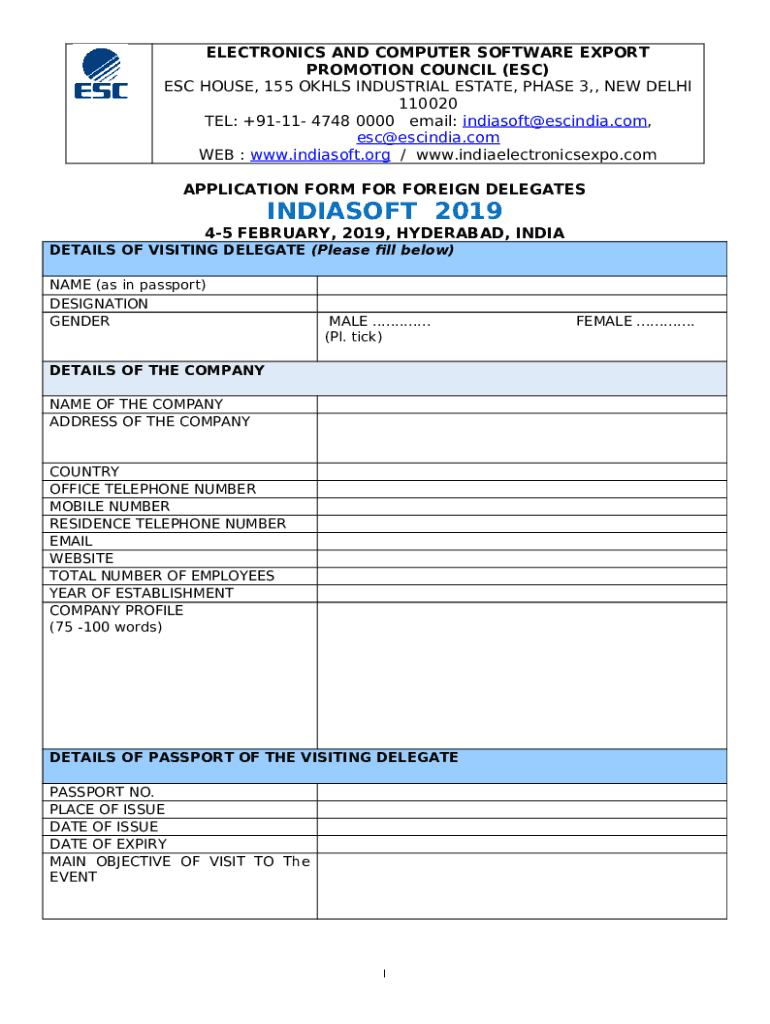 Foreign Delegates Registration Doc Template | pdfFiller