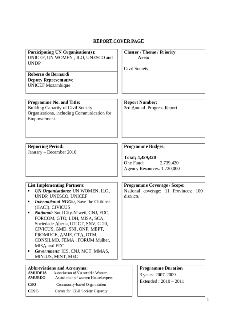 Participating UN Organisation(s): - mptf undp Doc Template | pdfFiller