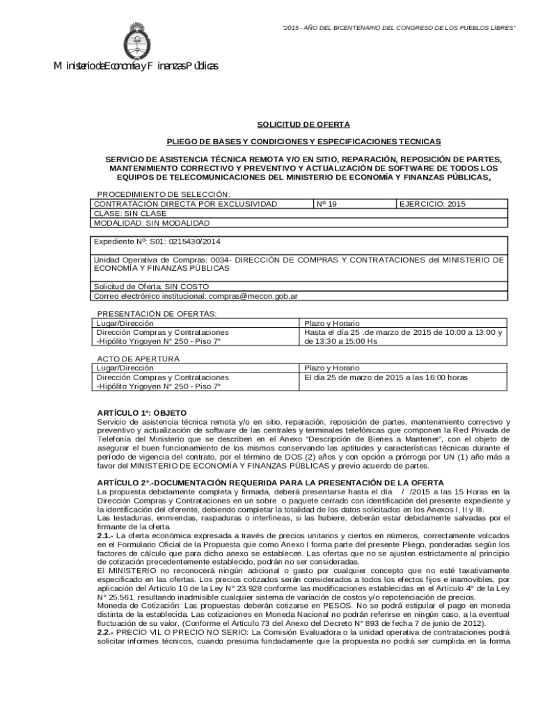 Pliza de Servicio para el Mantenimiento Preventivo, ... - onc-ftp1 ...