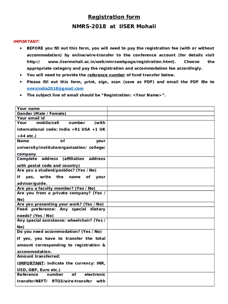 MSS Pre-Registration Portal Doc Template | pdfFiller