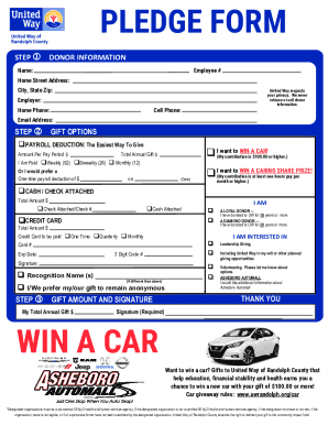 Fillable Online Full Page Employee Pledge Form 2018 Fax Email Print ...