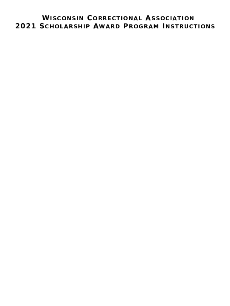 WCA 2021 Scholarship Application Doc Template | pdfFiller
