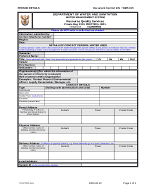 WMS user registration and data entry s Doc Template | pdfFiller