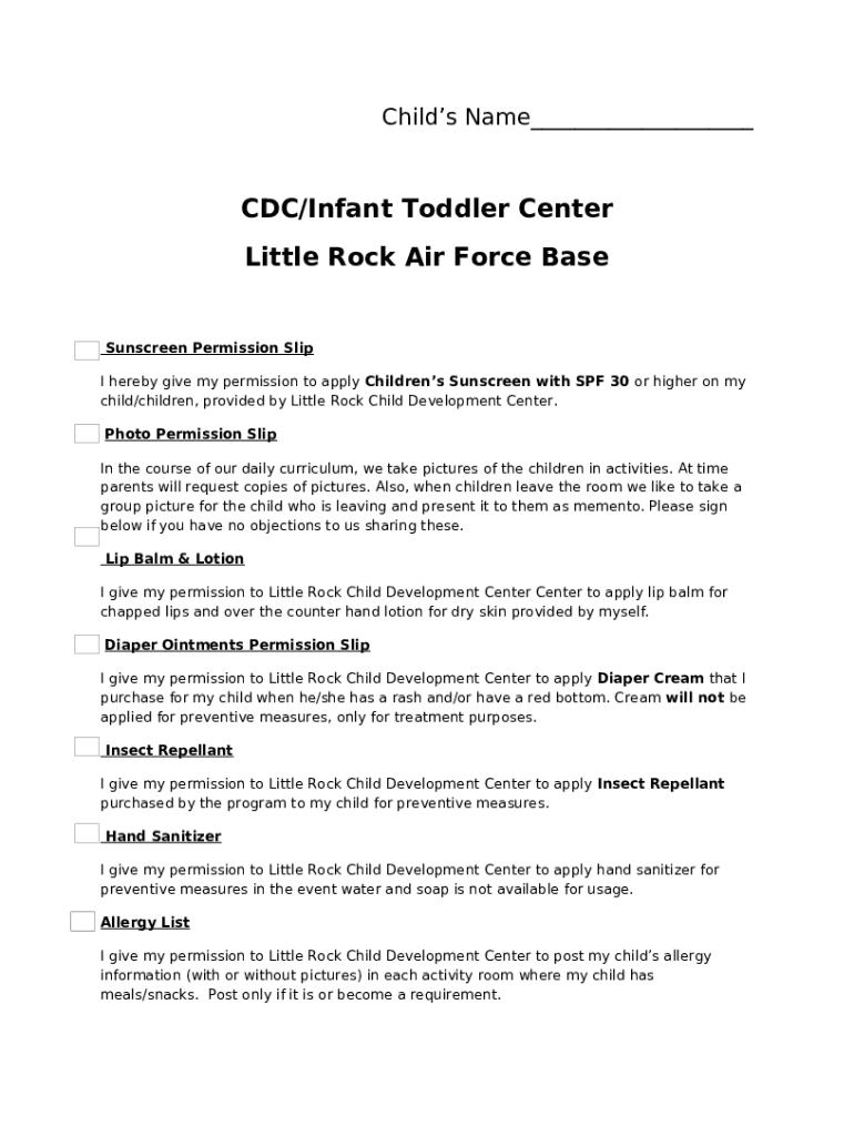 Daycare sunscreen permission : Fill out & sign online Doc Template ...