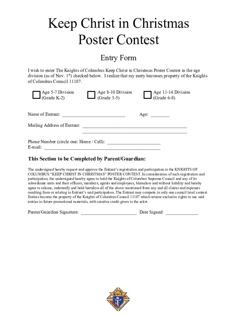 Fillable Online Keep Christ in Christmas Poster Contest Fax Email Print ...