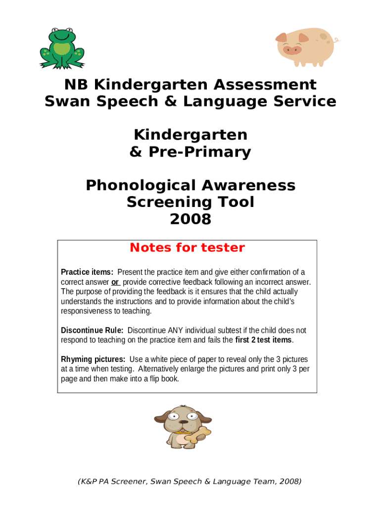 Pre-Kindergarten/Head Start Speech-Language Screening ... Doc Template ...