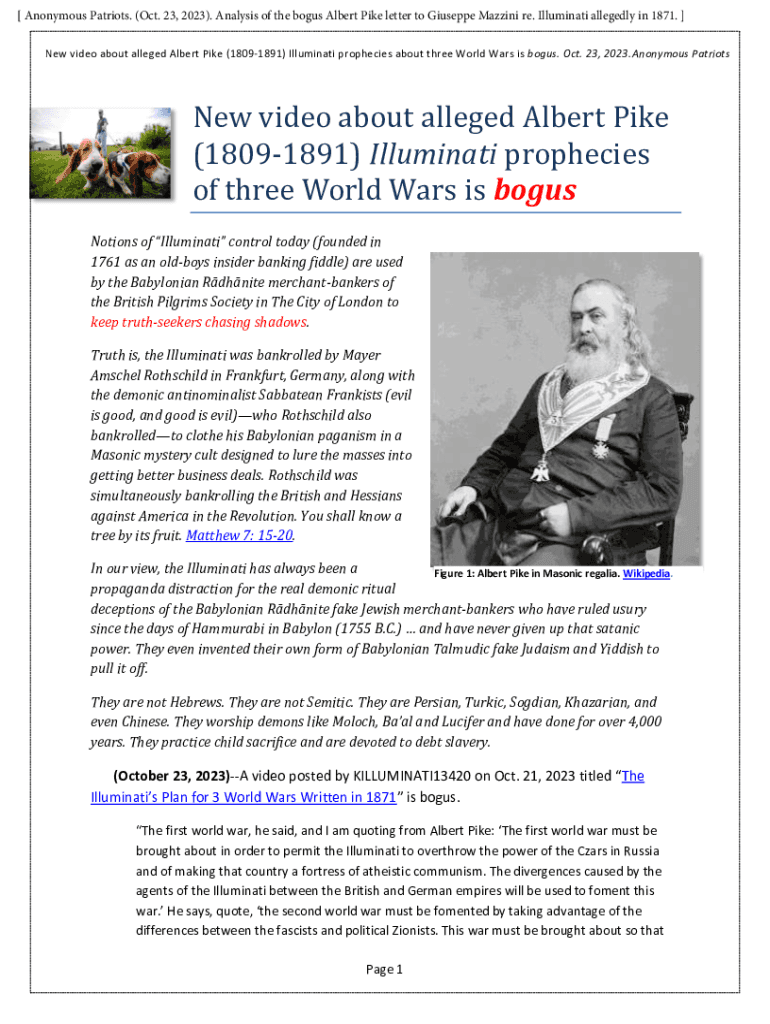 Fillable Online Albert Pike letter - a Freedom of Information request ...