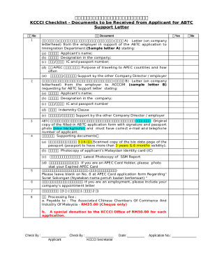 Checklist Application for Support Letter of APEC Business ... Doc ...