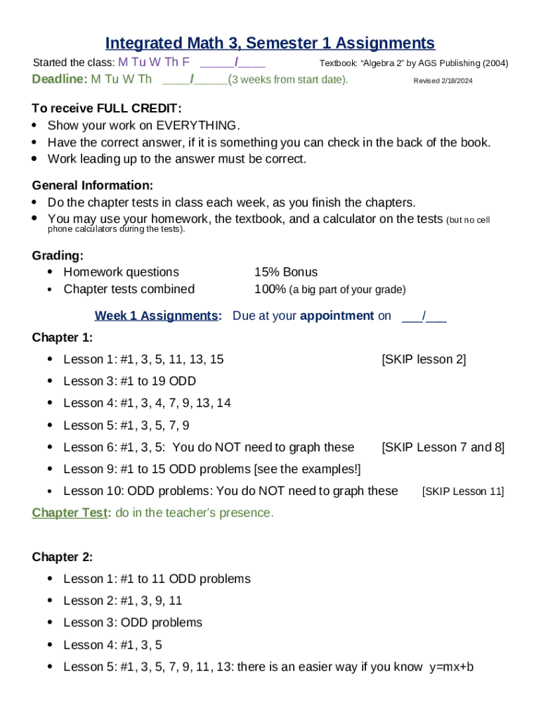 Integrated III Answers and Solutions Doc Template | pdfFiller