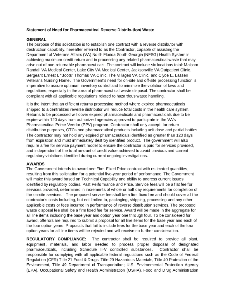 Reverse Distribution Statement of Work Description of ... Doc Template ...