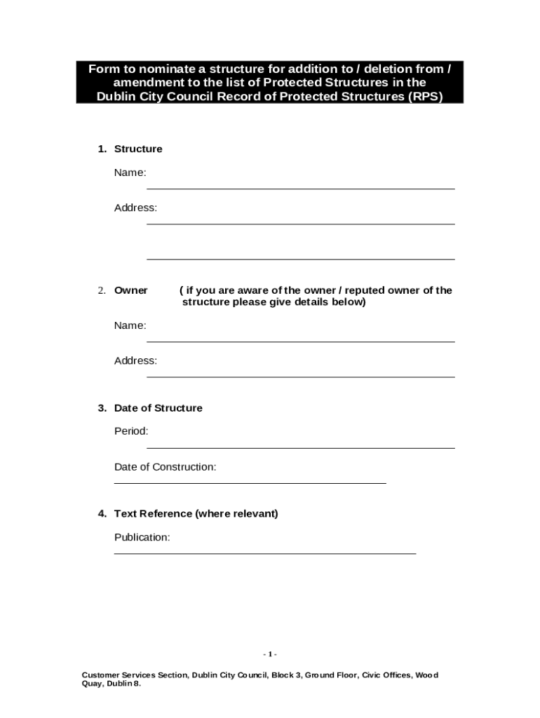 to Nominate a structure for addition to/deletion from the List of ...