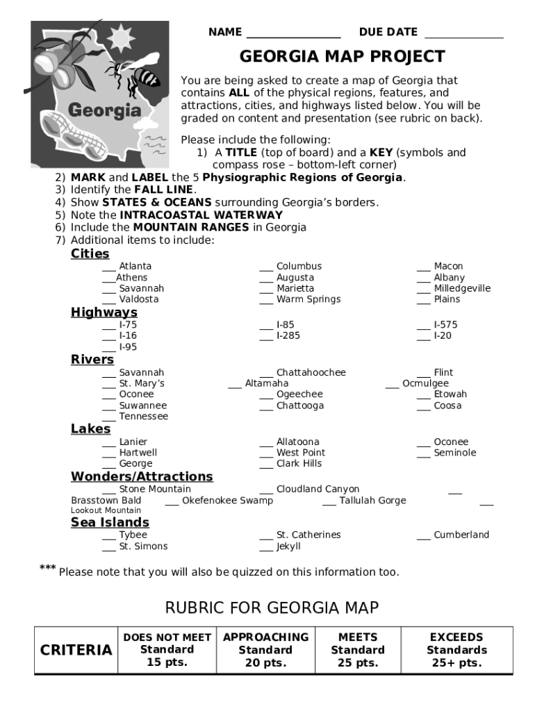 GEORGIA MAP Doc Template | pdfFiller
