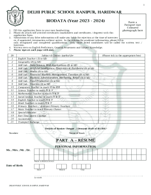 Fillable Online DPS Ranipur - Application Form Format on Portal 2023 ...