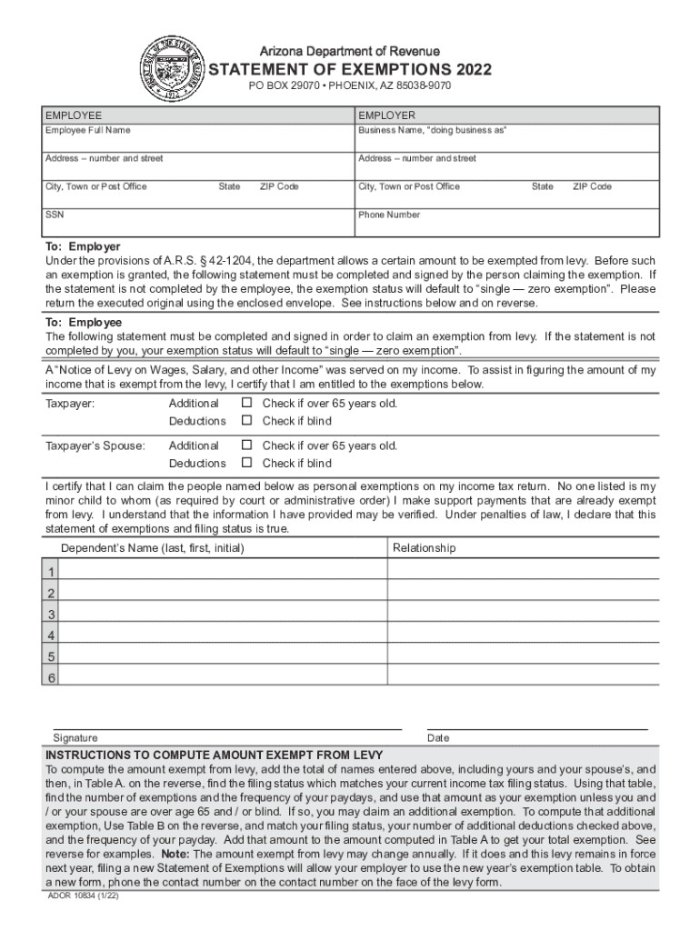 Fillable Online 2022-arizona-form-10834.pdf Fax Email Print - pdfFiller