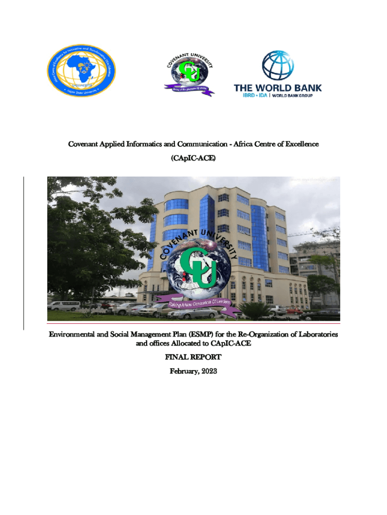 Fillable Online Africa Centre of Excellence (CApIC-ACE) Environmental ...