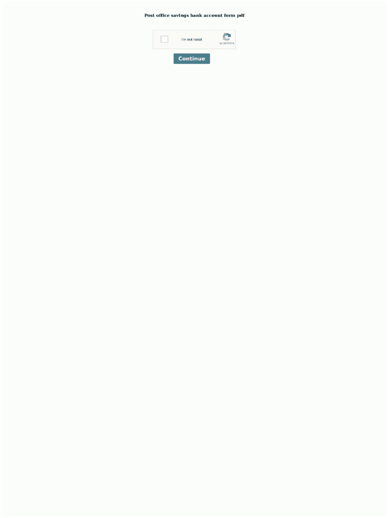 Fillable Online Post office savings bank account form pdf. Post office ...