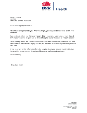 How to write a letter to the commissioner for health in my ... Doc ...