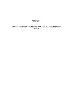 SAMPLE RECRUITMENT LETTER AND HIPAA AUTHORIZATION Doc Template | pdfFiller