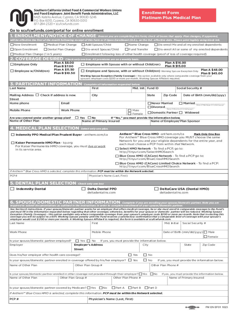 Fillable Online Southern California United Food & Commercial Workers ...