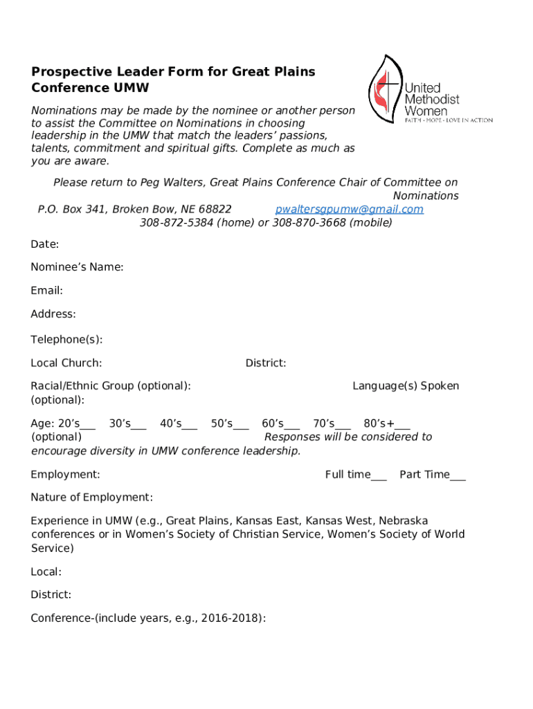 Prospective Leader Doc Template | pdfFiller