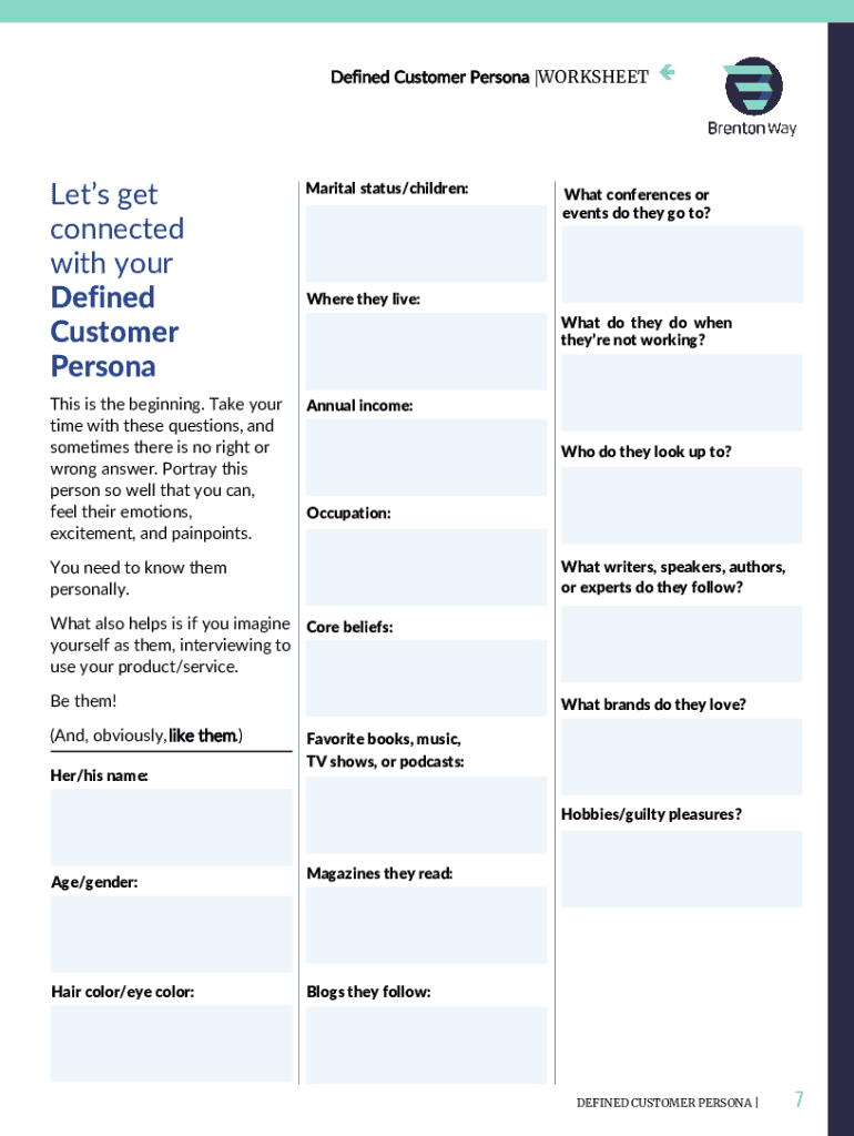 Fillable Online 10 Buyer Persona Templates, Examples & Marketing Tips ...