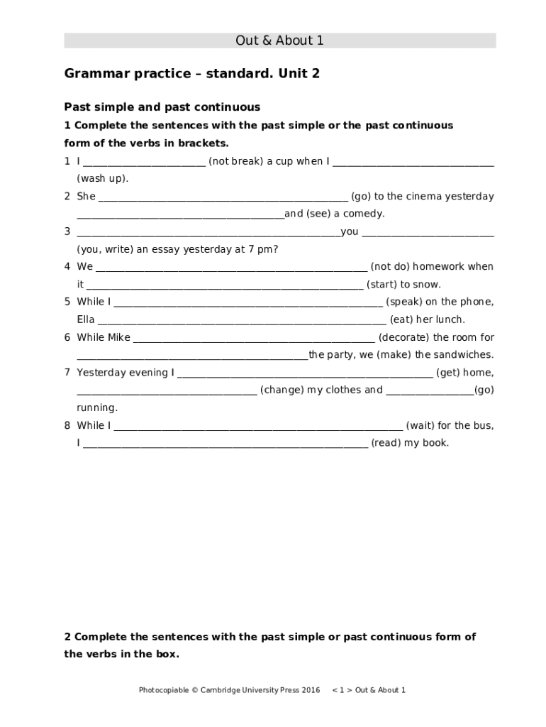Past simple - Past Continuous worksheet.docx Doc Template | pdfFiller