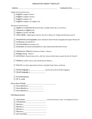 Fillable Online Student Graduation Checklist - Google Docs Fax Email ...