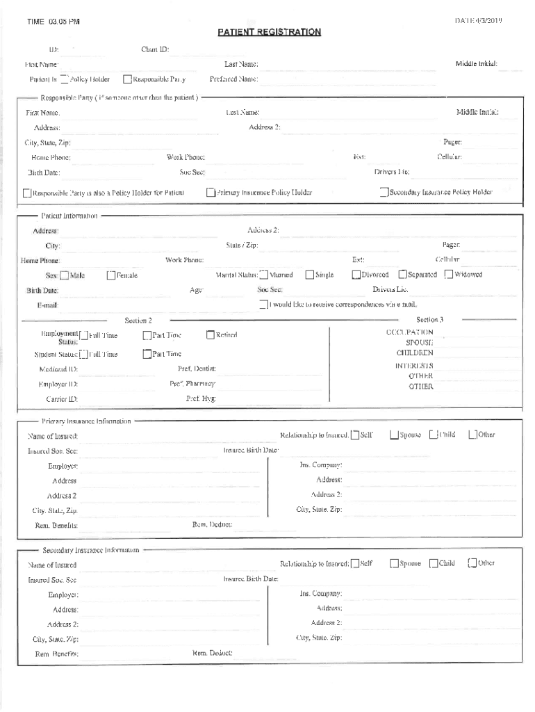 Fillable Online Responsible Party Information (if other than the patient) Fax Email Print ...