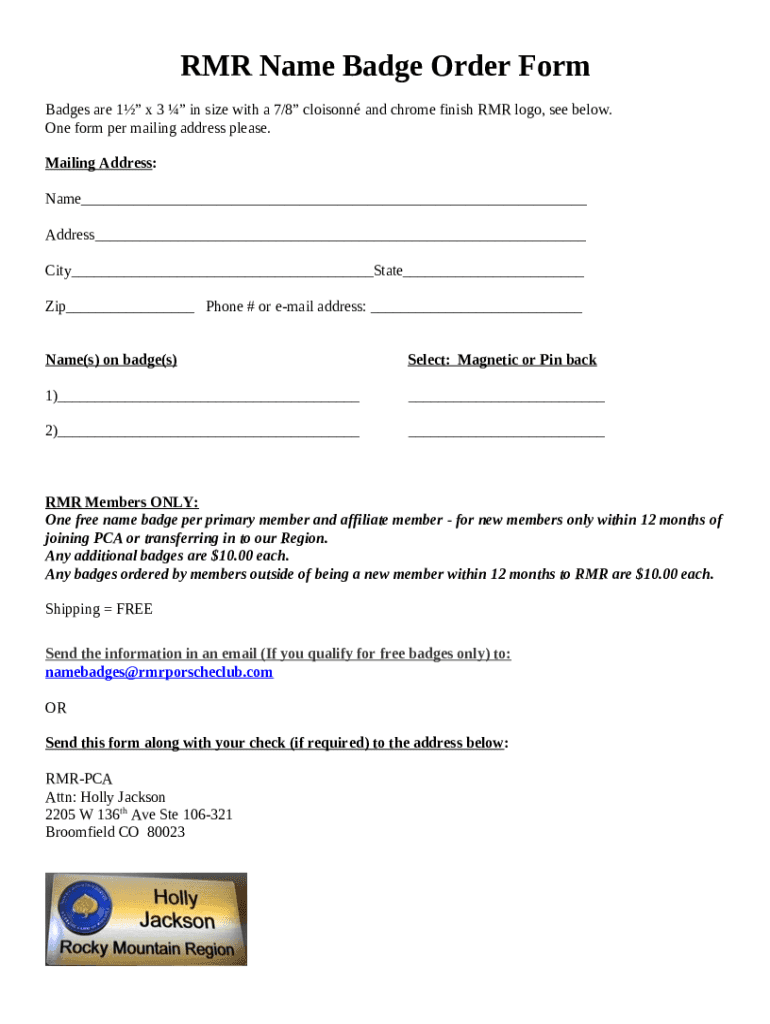 Sodexo Name Tag Order Doc Template | pdfFiller