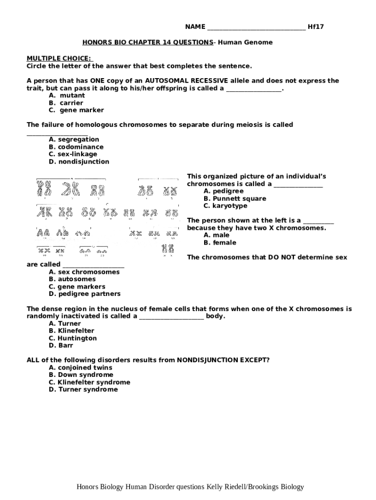 Chapter 14 The Human Genome Chapter Vocabulary Review Doc Template ...