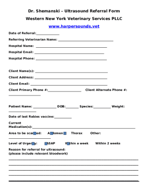 Western New York Veterinary Referral Doc Template | pdfFiller