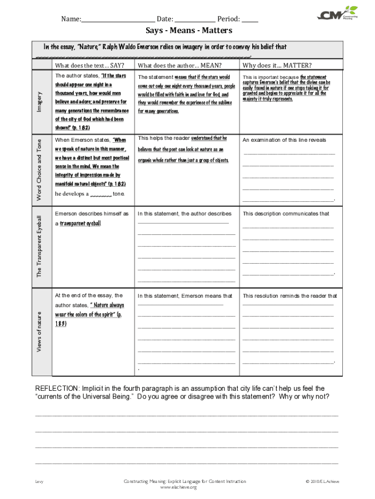 Fillable Online Says-Means-Matters Emerson-.doc Fax Email Print - pdfFiller